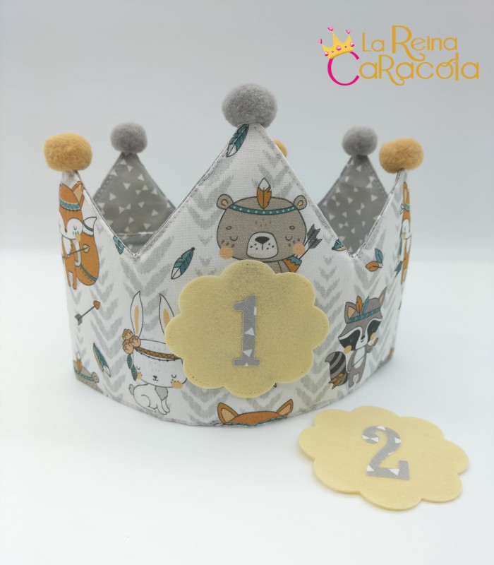 Corona Cumpleaños Animales Indios | La Reina Caracola